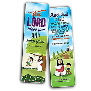 God's Blessing Christian Living Bookmarks (60-Pack) - Church Memory Verse Sunday School Rewards - Christian Stocking Stuffers Birthday Party Favors Assorted Bulk Pack