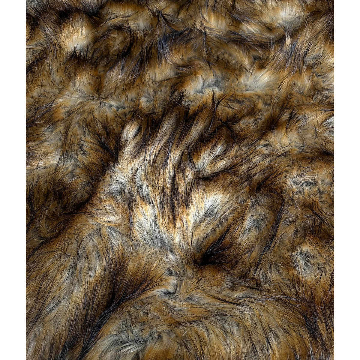 Faux Animal Fur Short/Long Pile 1400gram Heavy 65" Wide Fabric Full, Plush, Warm Soft Coat, Fashion Fursuit Costume - Sold by Continuous Yard (Grizzly Bear)