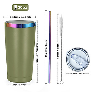 Icesip 20oz Tumbler with Lid And Straw,Stainless Steel Vacuum Insulated Mug,Double Wall Vacuum Insulated Coffee Cups for Cold & Hot Drinks,Insulation Travel Tumblers Cups