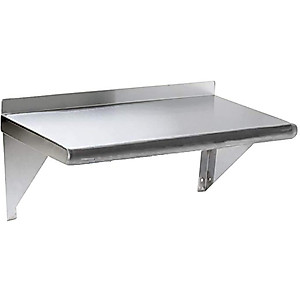 Stainless Steel Wall Mount Shelf 12 x 24 - NSF - Heavy Duty