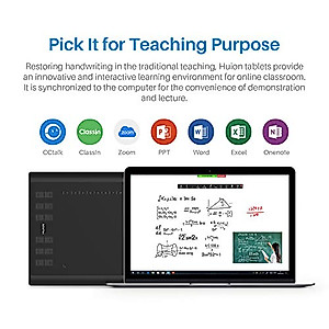 HUION Inspiroy H1060P Graphics Drawing Tablet with 8192 Pressure Sensitivity Battery-Free Stylus and 12 Customized Hot Keys, 10 x 6.25 inches Digital Art Tablet for Mac, Windows PC and Android