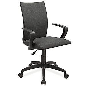 Leick Black Linen Apostrophe Office Chair with Black Caster Base
