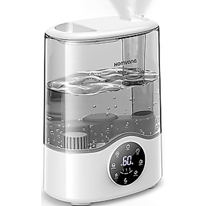 Homvana Humidifier Large Room, 7L (807ft²) Smart Warm and Cool Mist, Top-Fill Humidifiers for Bedroom Baby Nursery Grow Tent, Auto Adapt Mist Quick Air Humidity Indoor, Easy to Clean, Quiet, Diffusers