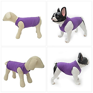 Lovelonglong 2019 Summer Pet Clothing, Dog Clothes Blank T-Shirts Ribbed Tanks Top Thread Vests for Large Medium Small Dogs 100% Cotton Purple L