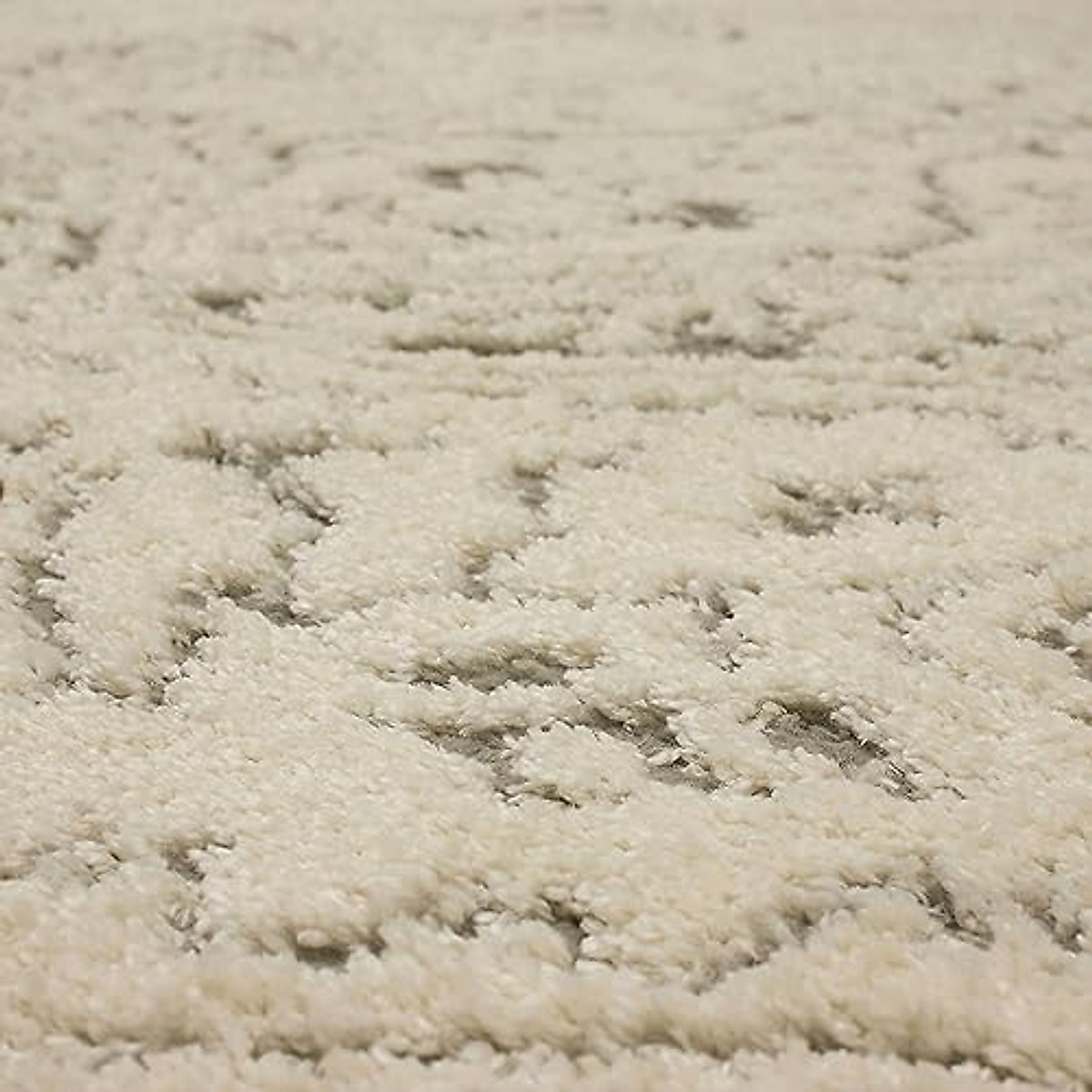 Mohawk Home Francesca Ornamental Medallion Light Gray 8' x 10' Shag Area Rug Perfect for Living Room, Dining Room, Office