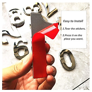 4 Inch Mailbox Numbers 2, Door Address Number Stickers 0-9 for House/Apartment/Floor, Bronze/Silver, by Hopewan. (2, Silver)