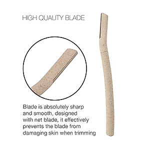 12 Pack Nylea Eyebrow Razor Trimmer [Extra Precision] Eco-Friendly Disposable Facial Hair Shaper Remover, Dermaplaning Dermaplane Shaving Tool - Facial Shave Shaver w/ Precision Cover for Men & Women