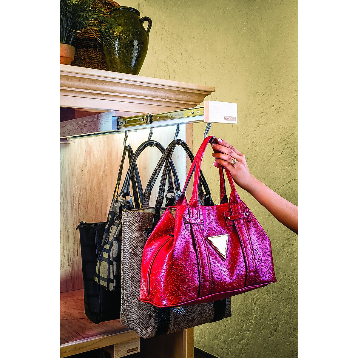 Glideware Pan 7 Hook Utility Organizer with Ball Bearing Slides