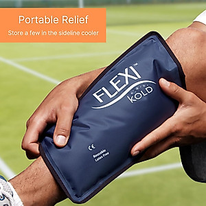 FlexiKold Gel Soft Flexible Ice Packs for Injuries - Reusable Freezer Cold Pack, Cold Compress & Cooling Gel Pad for Face, Shoulder, Hip, Leg, Arm, Ankle & Foot Injury - Medium - 7.5” x 11.5”