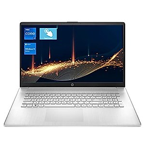 HP Newest 17t Touchscreen Laptop, 17.3" HD+ Display, Intel Core i7-1165G7, 32GB DDR4 RAM, 1TB PCIe SSD, Wi-Fi 6, Backlit KB, Bluetooth, Webcam, HDMI, Windows 11 Home, Silver