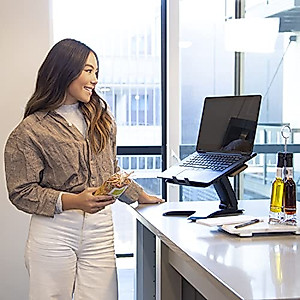 Ergotron – Neo-Flex Elevated Laptop Stand for Desk, 6 Inch Adjustable Height – for Laptops up to 21 Inches – Black