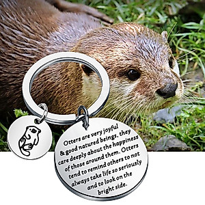 bobauna Otter Keychain Sea Animal Jewelry Otter Lover Gift Otters Are Very Joyful And Good Natured Beings (otter bright side keychain)