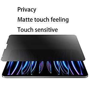 BWEDXEZ Privacy Anti-Glare Screen Protector Anti-Spy Soft Film Suit for iPad Pro 12.9 inch 2022 2021 2020 2018 Matte Anti-Peeping