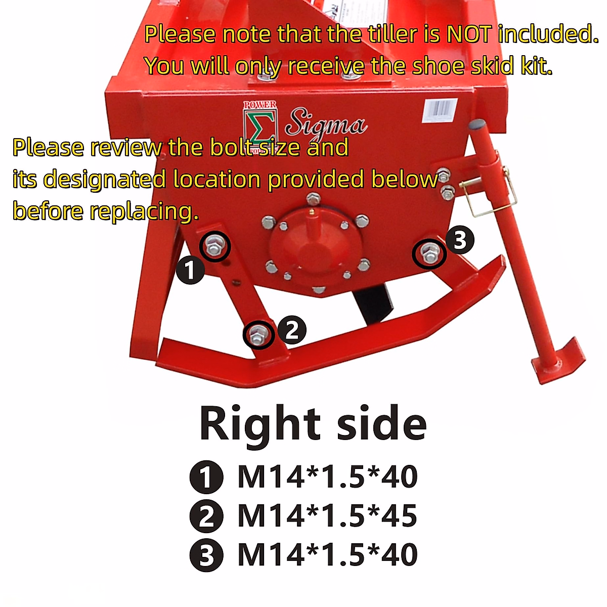 Right & Left Hand Skid Shoe Kit Replaces King Kutter 505057 505050 for Rural King Country Way Sigma 4FT 48” 5FT 60” 6FT 72” 7FT 84” Rotary Tiller for ASC Rotary Tiller 77709 77710 77711