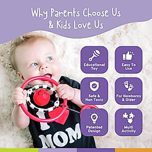 SmartNoggin NogginRings Reaching & Grasping Play Toy - Encourages Baby’s Developmental Milestones Through Play - Sensory Toy for Babies, Ages 0-12 Months