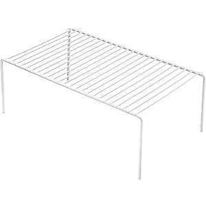 KIKIBRO Heavy Duty Cabinet Storage Shelf Rack, Large Rustproof Stainless Steel Food Kitchen Organizer for Spice, Cabinets, Pantry Shelves, Countertops Dishes, Plates, Bowls, Mugs, Glasses - Set of 6