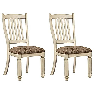 Signature Design by Ashley Bolanburg Upholstered Dining Room Chair, 2 Count, Antique White