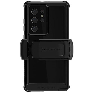 Ghostek NAUTICAL S22 Ultra Case Waterproof with Screen Camera Protector, Belt Clip Holster Heavy Duty Protective Full Body Phone Covers Designed for 2022 Samsung Galaxy S22 Ultra 5G (6.8 inch) (Black)