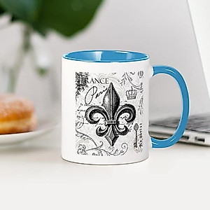 CafePress Vintage French Fleur De Lis Mug Ceramic Coffee Mug, Tea Cup 11 oz