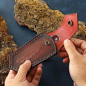 PTILSERY Leather Sheath Foldable Knife Pouches Foldable Knife Holsters Foldable Knife Sheath for Camping Outdoor Activity