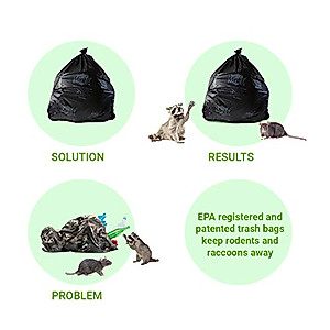 Mint-X - MX4046XHB Rodent Repellent Trash Bags, 1.3 Mil, Flat Seal, 46" Height x 40" Length, Black (Pack of 100)