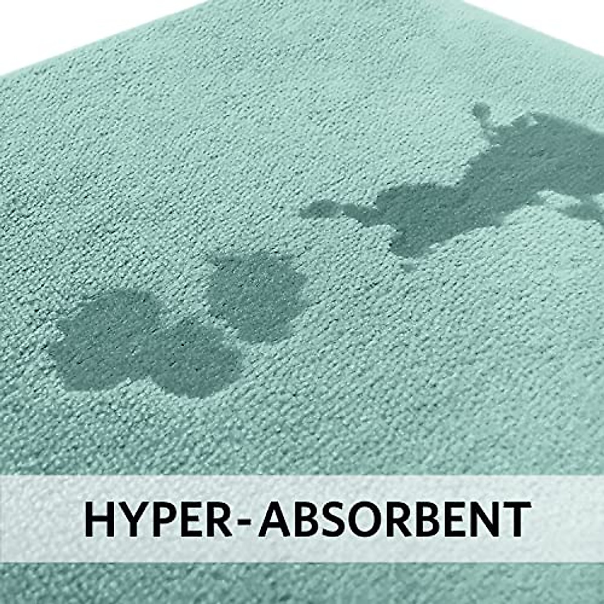 MICRODRY - Luxurious Memory Foam Bath Mat, Absorbent Bathroom Mat with Skid-Resistant Base, Machine-Washable Bath Mats for Bathroom, Kitchens & More, Quick Dry Mat 21 x 34 inches, Aqua