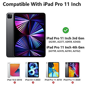 Cousper Case Compatible with iPad Pro 11 Inch 4th Generation 2022 / 3rd Gen 2021 with Pencil Holder, Slim Protective Smart Cover for 11 Inch iPad Pro, 2 Stand Modes for Viewing and Typing, Rose Pink