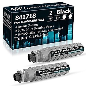 Compatible 841718 Toner Cartridge Replacement for Ricoh Gestetner DSM415 416 Lanier LD015 LD016 LD220 Savin 3515 917 920 Aficio 1515 MP 161 MP 201 Printer Ink Cartridge (Black,2-Pack)