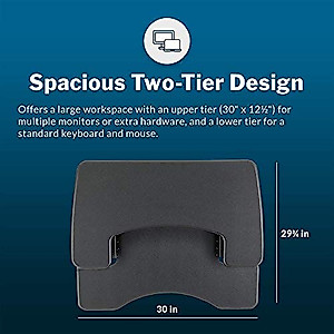 Vari - VariDesk Pro Plus 30 - Height Adjustable Standing Desk Converter for Home Office - Sit to Stand Desk with 11 Height Settings, Spring-Assisted Lift, and Weighted Base - Fully Assembled, Black