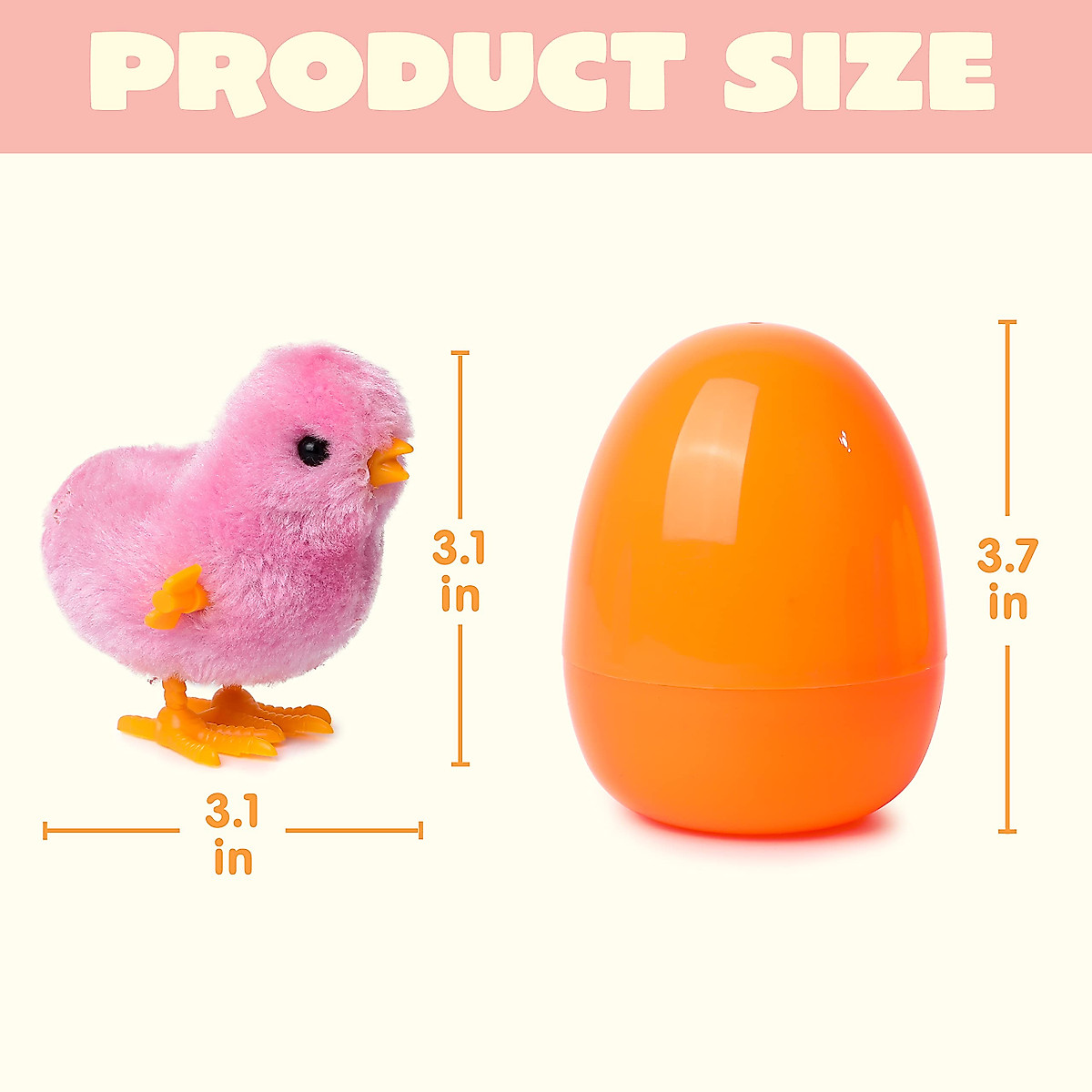 JOYIN 12 Pcs Easter Eggs Filled with Wind-up Toys, Colorful Egg Wind-Up Jumping Chicks and Bunnies for Kids Basket Stuffer, Hunt, Party Favors, Classroom Prize