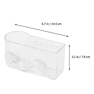 DOITOOL 2pcs Kitchen Sink Caddy Suction Cup Sponge Holder Plastic Sink Tray Soap Scrubber Brush Drying Rack Kitchen Draining Basket