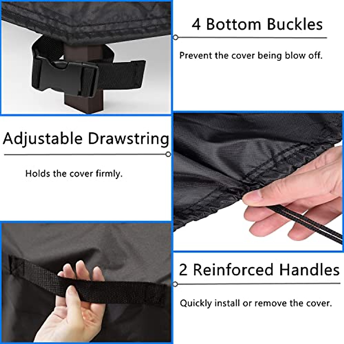 Vickay 3-Seater Patio Bench Loveseat Cover, Heavy Duty Waterproof Outdoor Sofa Cover, Lawn Patio Furniture Covers (3-Seater, 64" L x 26" W x 35" H)