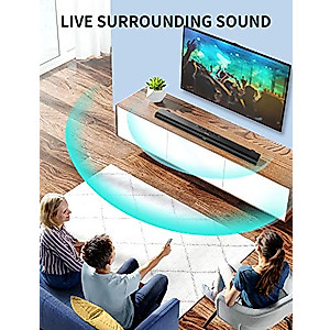 Sound Bar, Sound Bar for TV, Soundbar with Built-in Subwoofer, Wired & Wireless Bluetooth 5.0 Speaker for TV, HDMI/Optical/Aux/USB, Wall Mountable, Surround Sound System for TV & Home Theater 2023 NEW