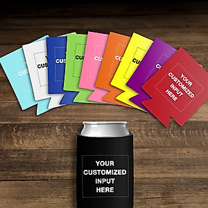 Personalized Can Sleeve Beer Coolers 20pcs Bulk, Custom Can Cooler With Photo Logo for Weddings Fishing Picnics