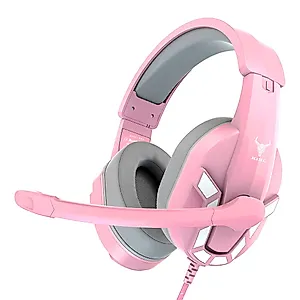 Kikc PS4 Gaming Headset with Mic for Xbox One, PS5, PC, Mobile Phone and Notebook, Controllable Volume Gaming Headphones with Soft Earmuffs, Headphones for Kid