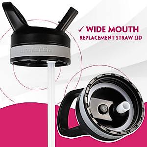 5 Pack Reusable Straws for Hydro Flask Standard/Wide Lid, 9.5 in Plastic Straws Reusable for Cold/Hot Drinks, Food Grade Straws Replacement for Hydro Flask with Brushes, White