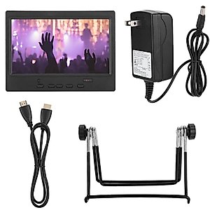 Archuu 7 Inch Portable Monitor Ultra Slim 1024x600 LCD Display with Foldable Bracket Multi-Function Display Support HDMIVGAAV Input PC Monitor(US Plug)