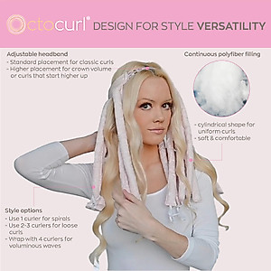 Octocurl Heatless Curls Headband - Hair Curlers to Sleep In - Heatless Curlers for Long Hair (Cotton - Pink)