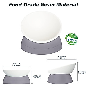 Hi, Ravitat Cat Bowls Elevated Cat Food Bowl Adjustable Cat Dish Anti-Slip and Anti-Noise Raised Cat Bowl Protecting Pet’s Spine Thickened Plastic Bowl Suitable for Indoor Cats, 17 Oz