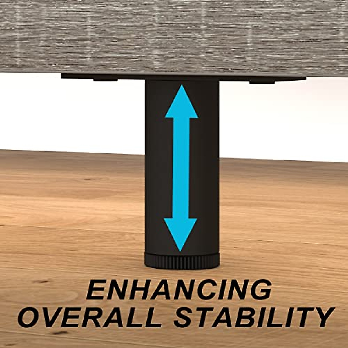 IBF Industrial Horizontal Bookshelf, Modern 5 Cube Storage Organizer Open Shelf, Low Wide Cubby Bookcase for Home Office Living, Wooden Metal Short Book Shelf Bedroom Storage, Light Grey Oak, 47 Inch