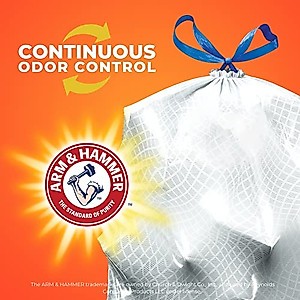 Hefty Ultra Strong Tall Kitchen Trash Bags, 13 Gallon Citrus Twist Scent, 80 Count (Pack of 1), White