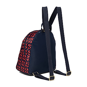 Tommy Hilfiger Jennifer II Small Backpack Bias Bicolor Print Nylon Navy/Red Multi One Size