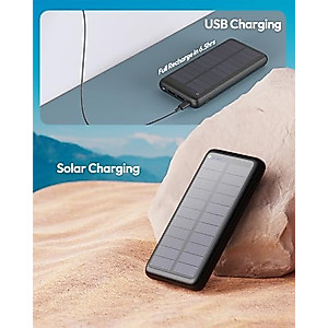 Hiluckey Solar Charger 27000mAh Power Bank USB C Portable Solar Charger with 3 USB Ports 5V/3A Fast Charging External Battery Pack for Cell Phone Tablet