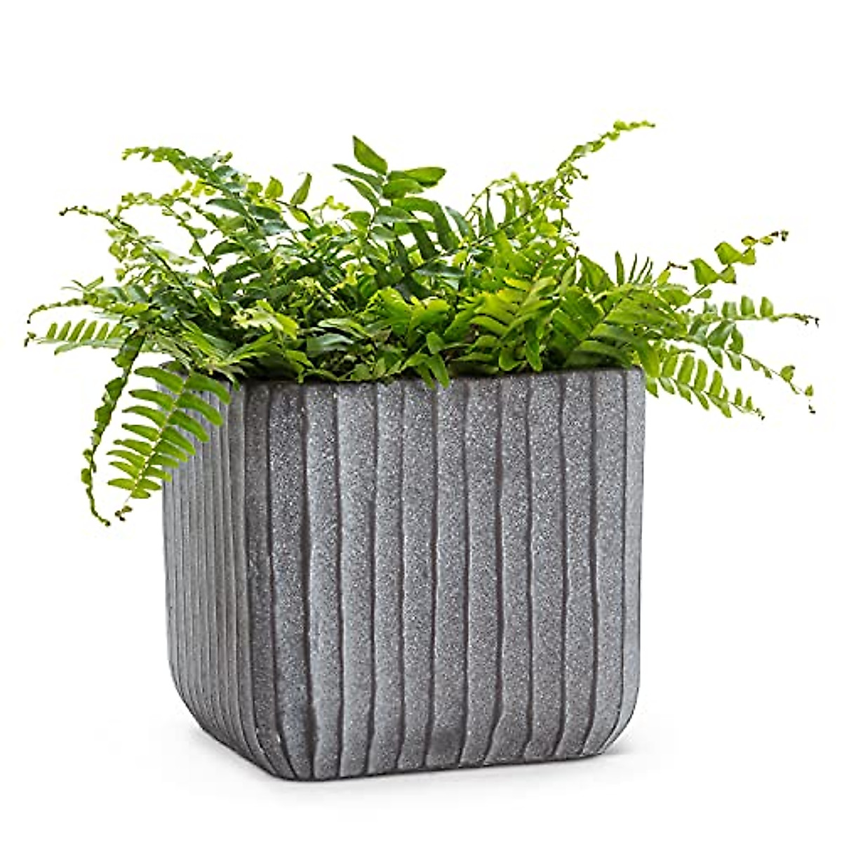 Abbott Collection 27-Ripple-LG-BLK Large Ridge Planter, Black