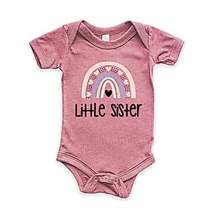 Teeny Fox Rainbow Big Little Sis Shirts Sister Set Gift For Sibling Matching Outfits