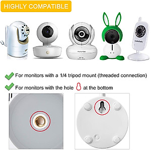 iTODOS (Update Version) Gooseneck Baby Monitor Mount Compatible with Arlo, Motorola Baby Monitor and Most Universal Monitors Camera, 27inch Length Stable and Durable Flexible gooseneck - White