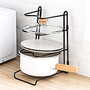 Pot Lid Holder, Rack Cupboard Organizer Rack, Kitchen Organizer Rack for Plates, Cutting Boards, Bakeware, Serving Trays, Lids Holder Rack