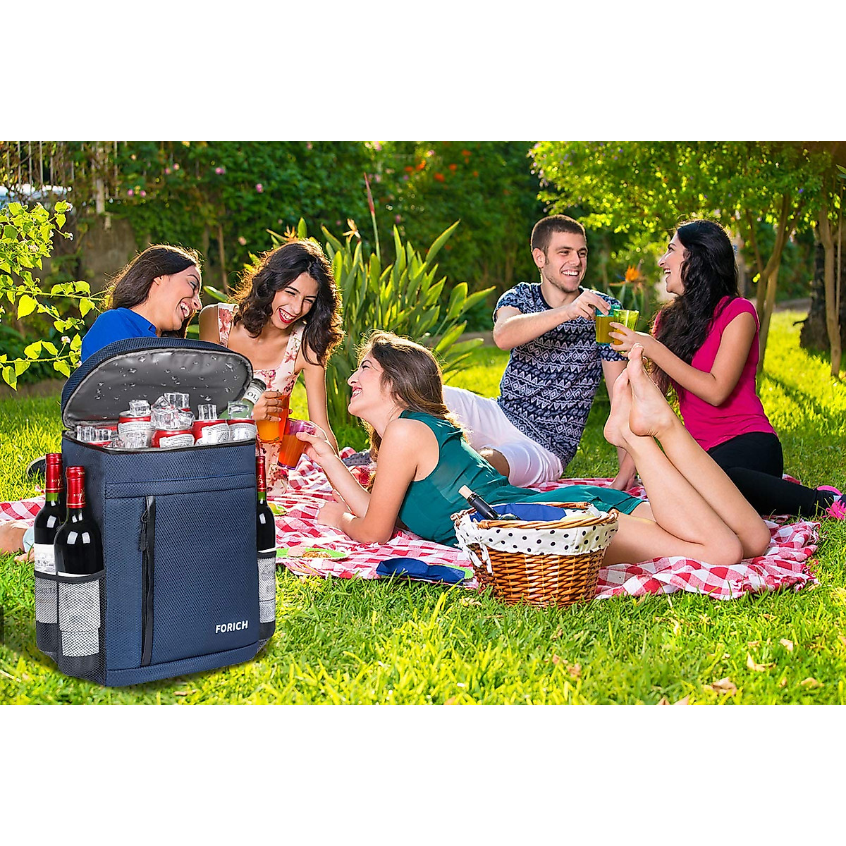 FORICH Soft Cooler Backpack Insulated Waterproof Backpack Cooler Bag Leak Proof Portable Small Cooler Backpacks to Work Lunch Travel Beach Camping Hiking Picnic Fishing Beer for Men Women