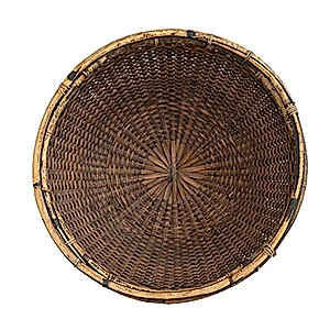 Creative Co-Op Handwoven Bamboo and Rattan Bowl, Distressed Finish Decorative Storage, 14" L x 14" W x 5" H, Natural