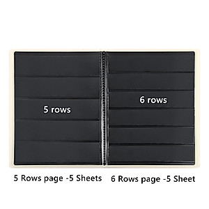 Stamp Albums Stockbook for Collectors, 5 Rows and 6 Rows Pockets, 10 Sheet Black